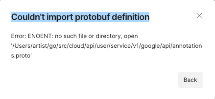 GRPC `Couldn't import protobuf definition` · Issue #10530 · postmanlabs/postman-app-support · GitHub