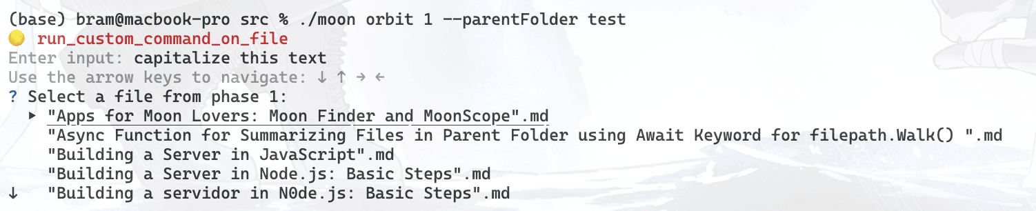 GitHub - bramses/moon: A CLI that can do smart GPT completion based on contents of files