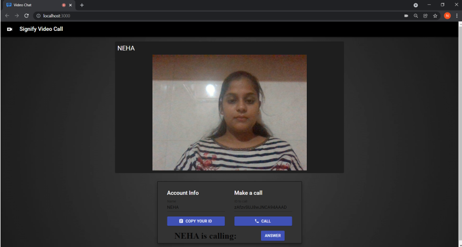 GitHub - nehakalagi/SignifyVideoCall