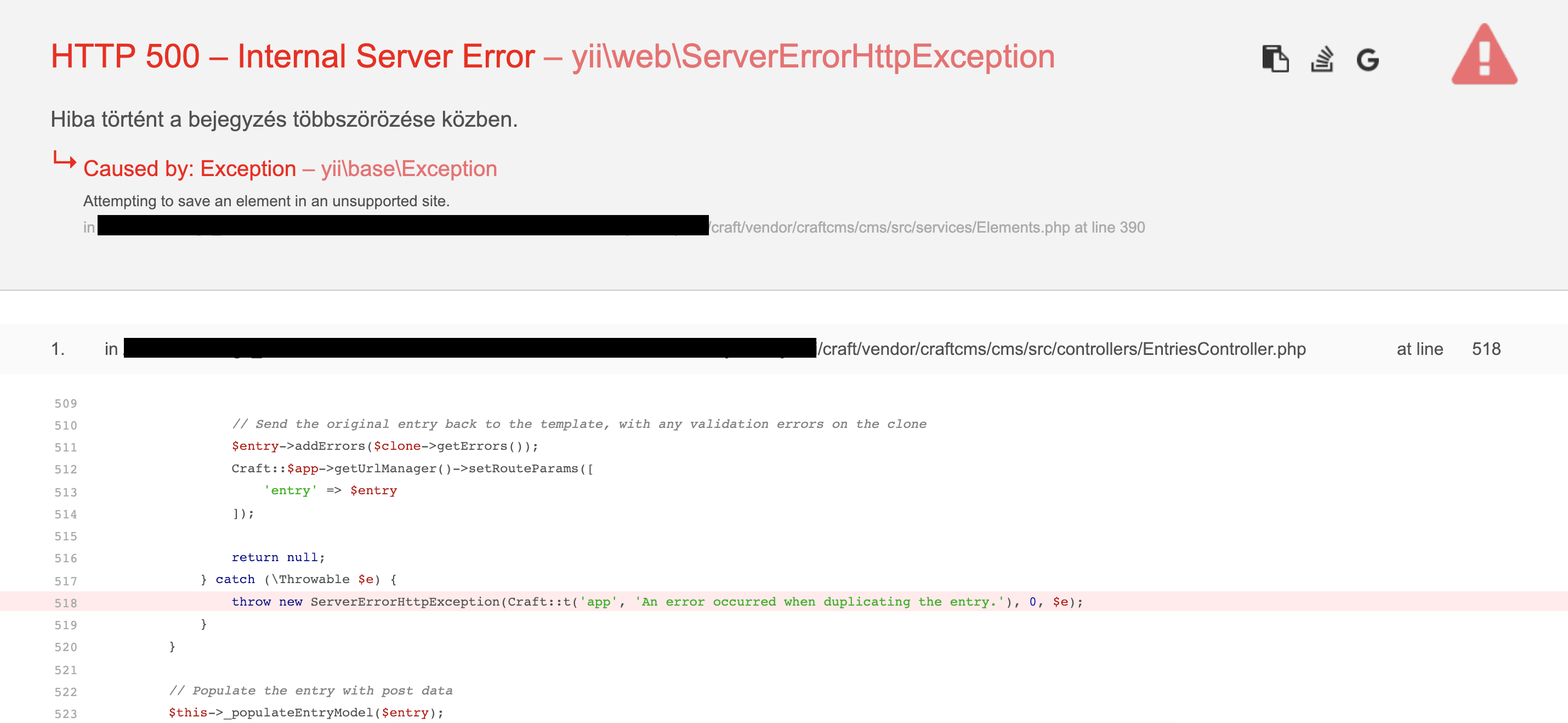 Error during duplicating an entry on a multi-site setup · Issue #3607 · craftcms/cms · GitHub