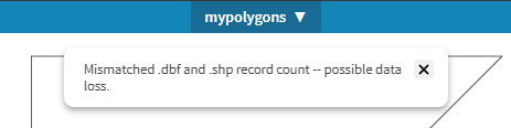 two LineString will happen [Mismatched .dbf and .shp record count -- possible data loss.] in ...