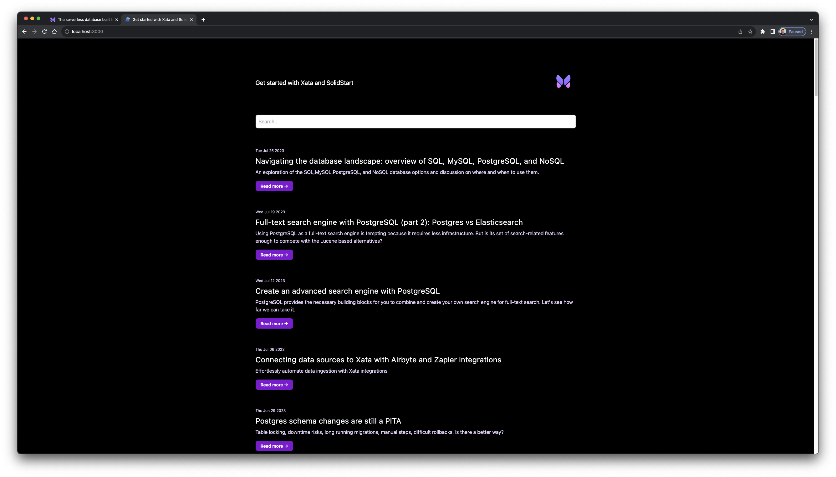 Flex wrapping issue on large displays in `getting-started` apps · Issue #548 · xataio/examples ...