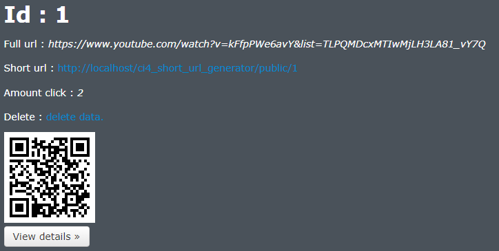 GitHub - rutpte/ci4_short_url_generator: generate short url and qe_code