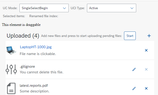 ui5-upload-collection: SingleSelectBegin, SingleSelectEnd, MultiSelect and SingleSelect modes ...
