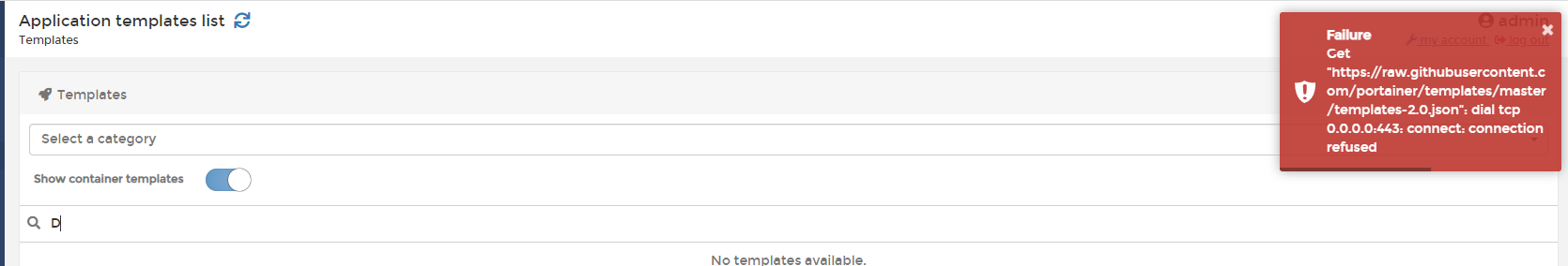 Couldt Access Templatejson In China · Issue 7580 · Portainerportainer · Github