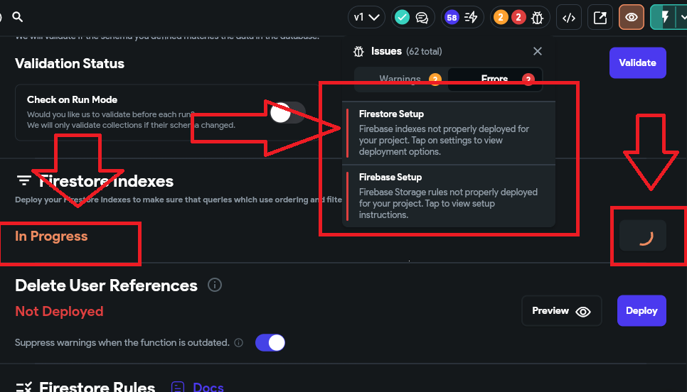 Bug Firetore Setup Indexes And Storage · Issue 1868 · Flutterflow Flutterflow Issues · Github