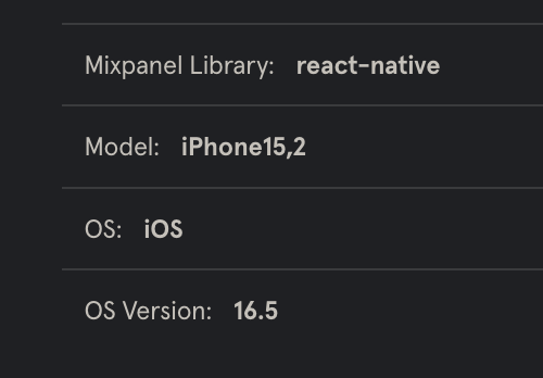 [ios] Incorrect Iphone Model · Issue 195 · Mixpanel Mixpanel React Native · Github
