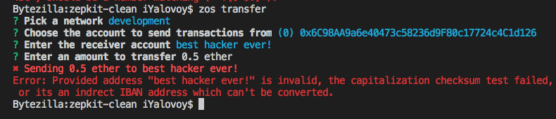 Validate addresses in interactive commands · Issue #1069 · OpenZeppelin/openzeppelin-sdk · GitHub