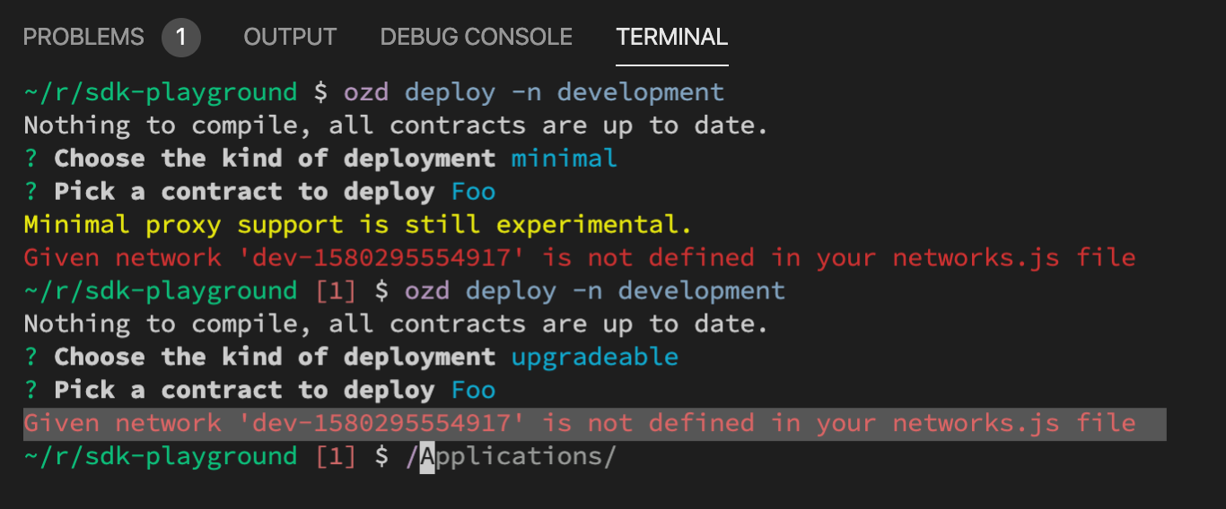 `oz Deploy` Fails To Deploy Empty Contract Using `upgradeable` And
