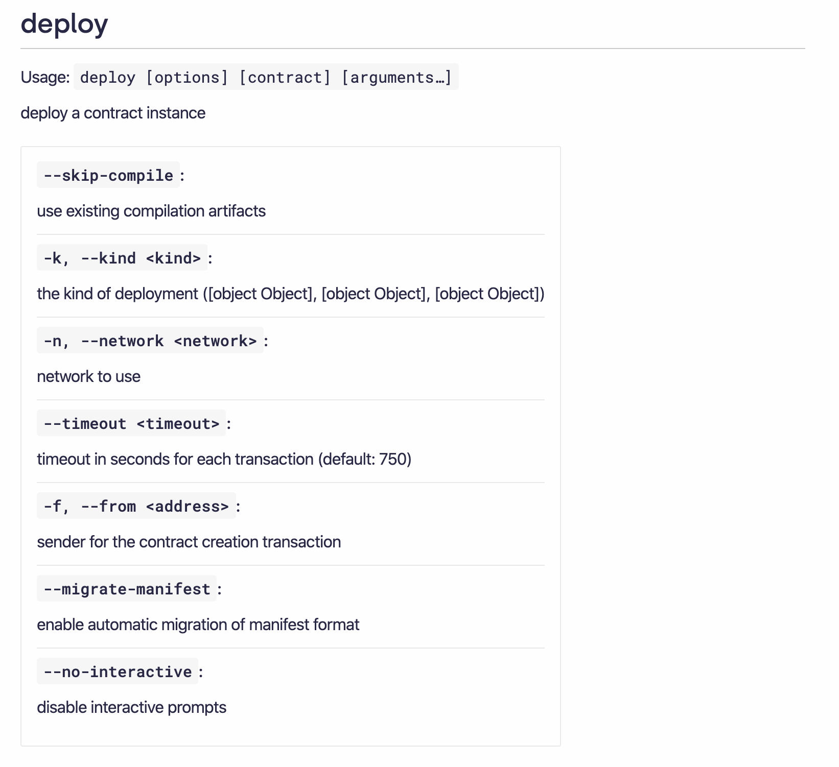 Deploy command has an error in usage docs · Issue #1520 · OpenZeppelin/openzeppelin-sdk · GitHub