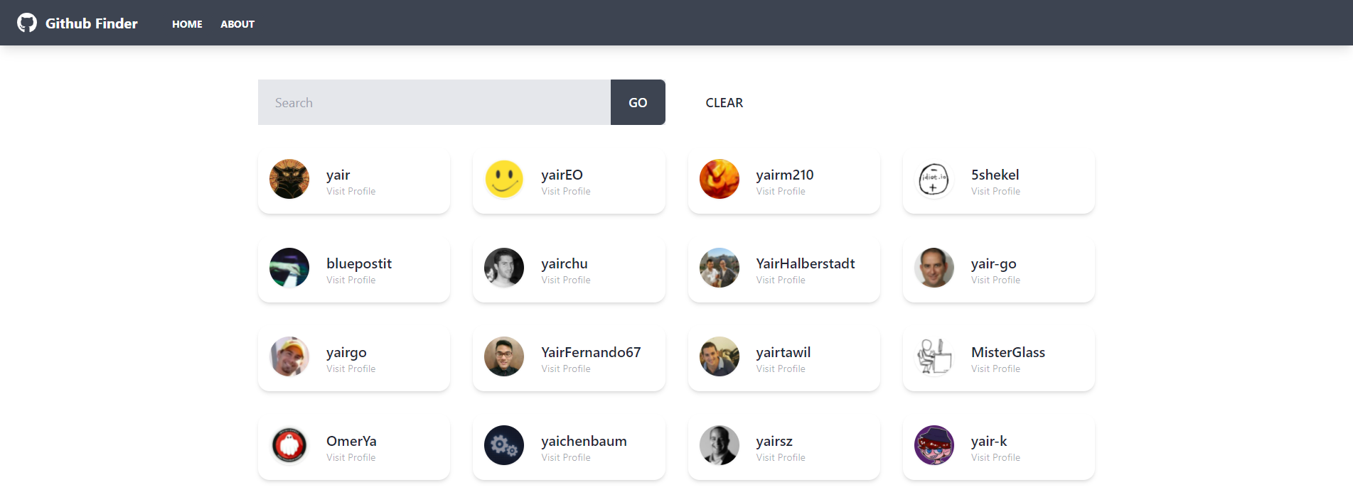 GitHub - yairyakobson/GithubFinder: Github Finder - Your place for ...