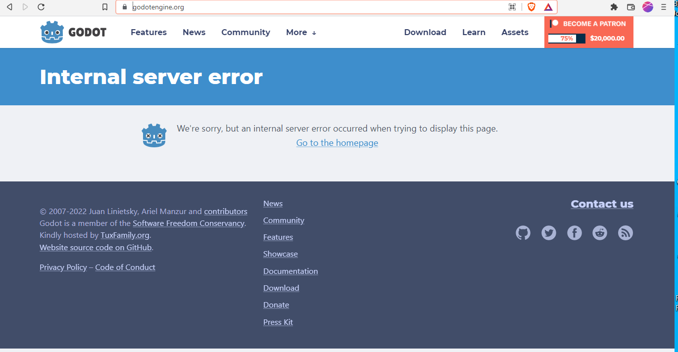 godotengine.org website is unresponsive or shows Internal Server Error · Issue #58639 ...