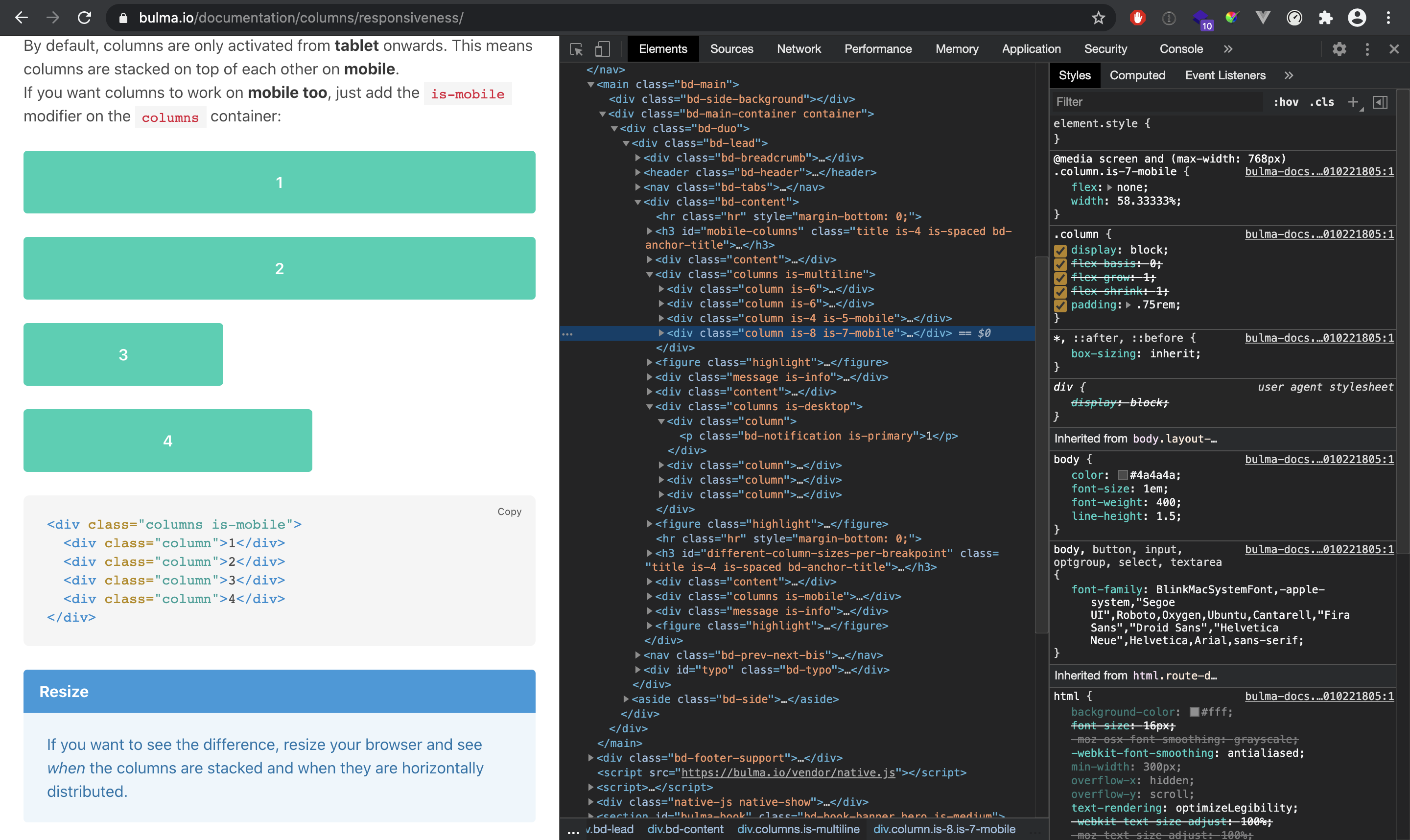 responsive grid · Issue #3167 · jgthms/bulma · GitHub