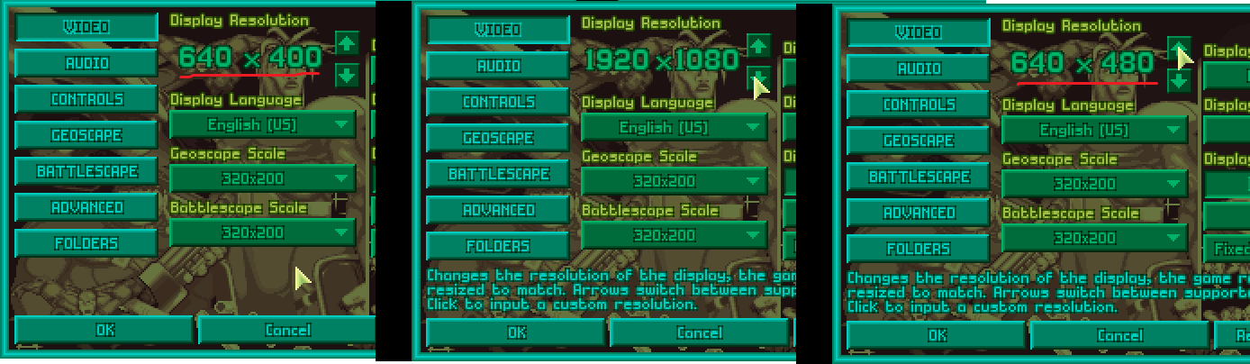 Impossible revert to 640x400 resolution · Issue #1351 · OpenXcom/OpenXcom · GitHub