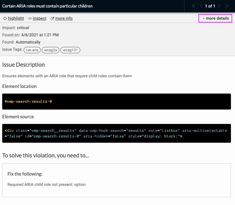 [Accessibility] [Search] Search component results listbox missing label ...