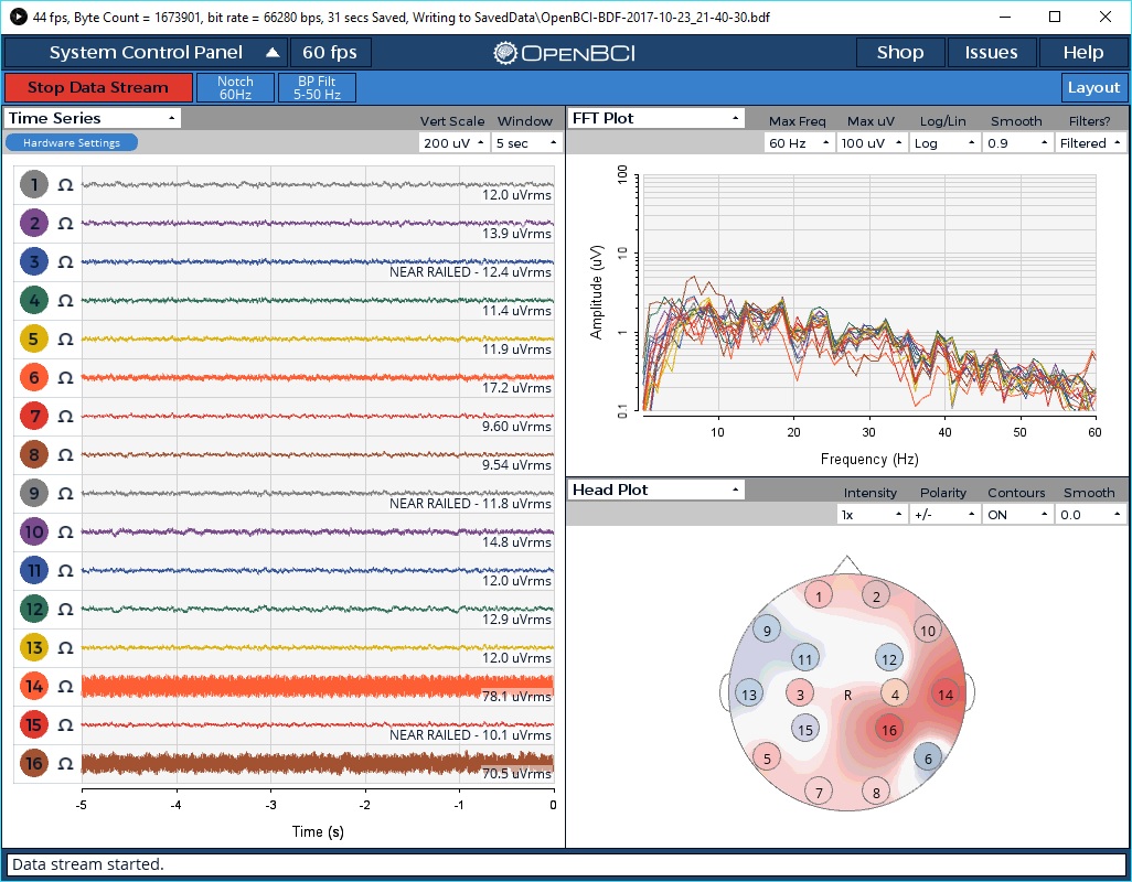 Data stream freezes when saving in the BDF+ file type · Issue #266 · OpenBCI/OpenBCI_GUI · GitHub