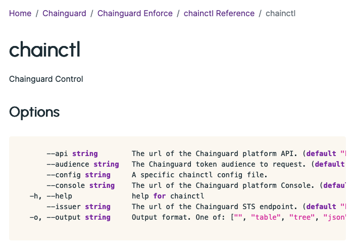 Fix #122: hide h2 elements on chainctl pages by jamonation · Pull Request #125 · chainguard-dev ...
