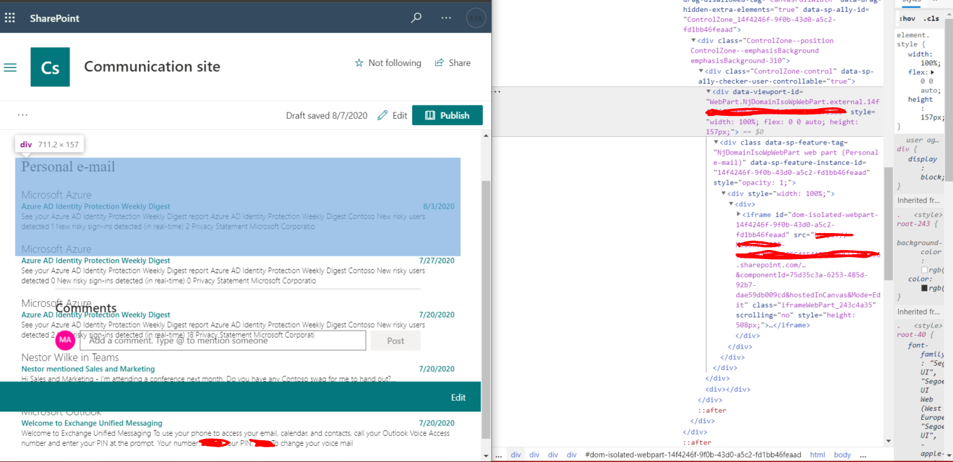 Isolated webpart IFrame overlaps with other page elements and webparts · Issue #6154 ...