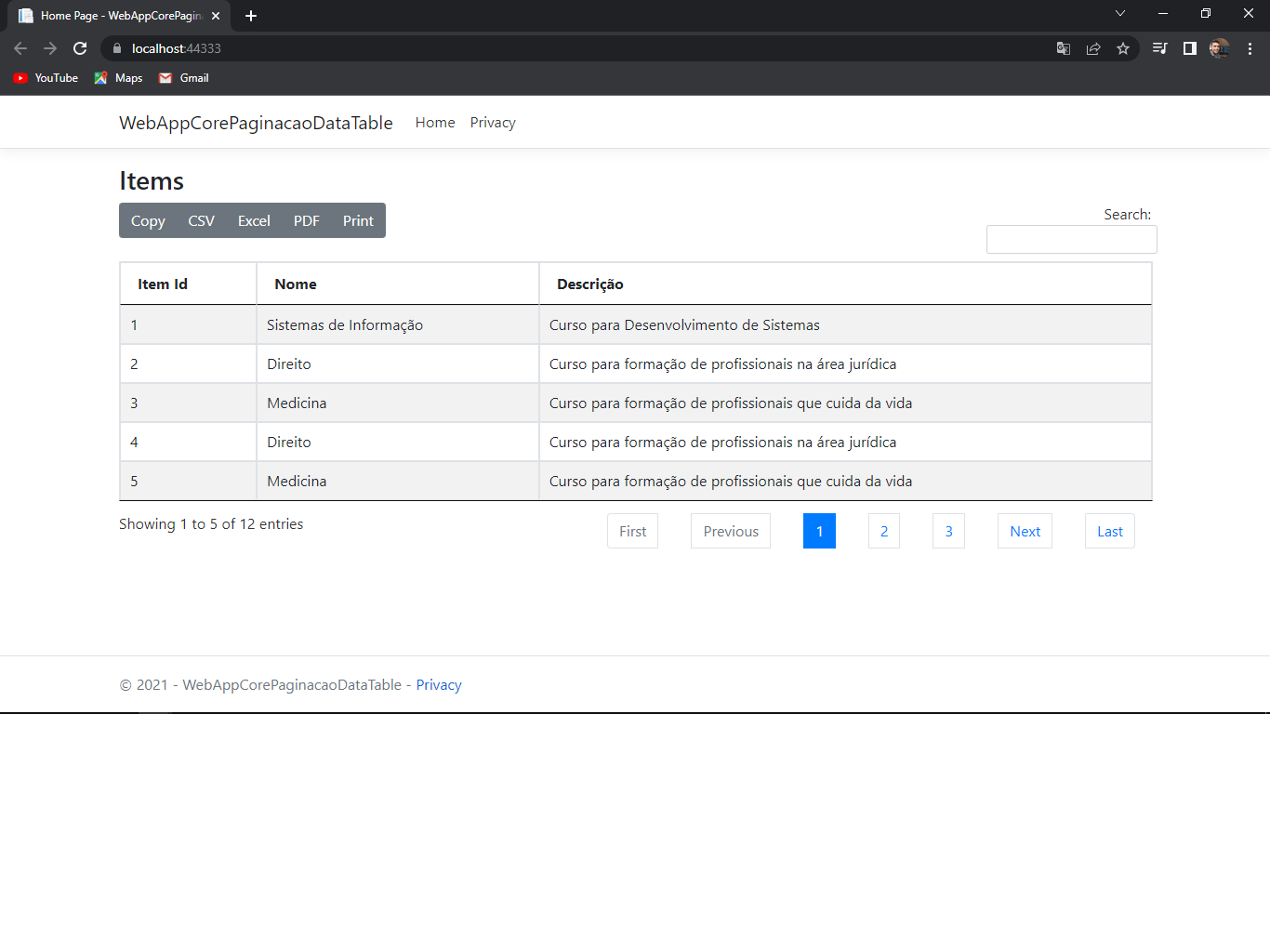 GitHub - Relinton/AspNetCorePaginacaoDataTable: Um DataTable pode ser usado como um contêiner ...