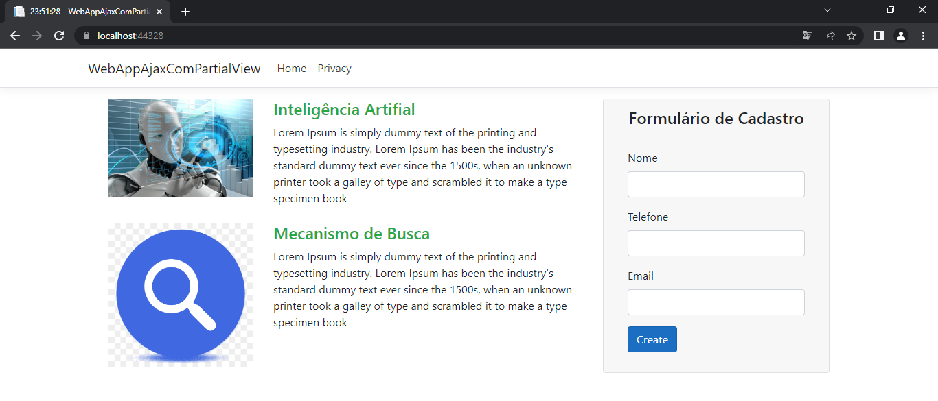 GitHub - Relinton/WebAppAjaxComPartialView