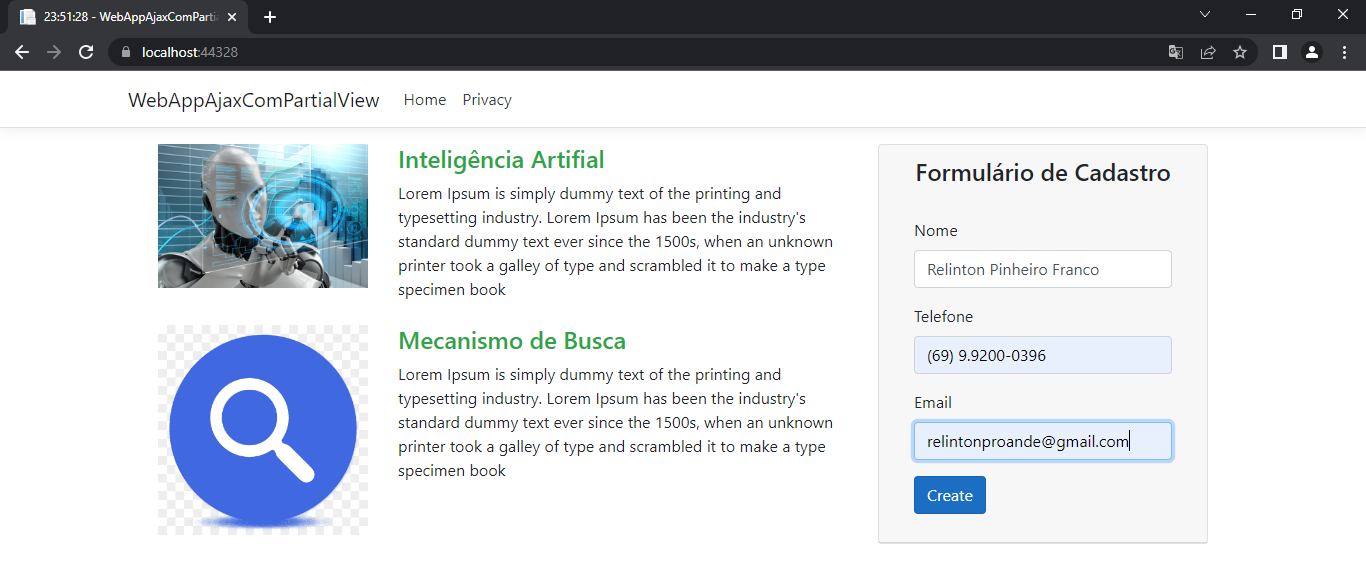 GitHub - Relinton/WebAppAjaxComPartialView