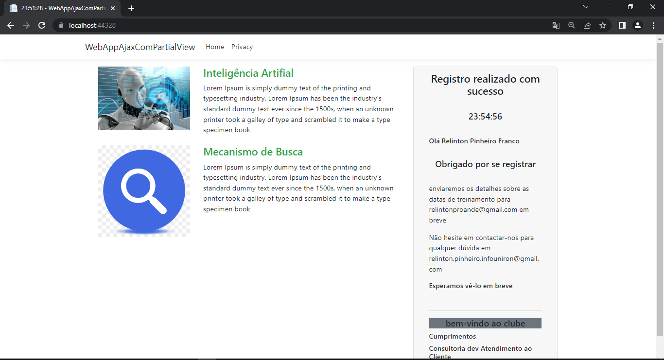 GitHub - Relinton/WebAppAjaxComPartialView
