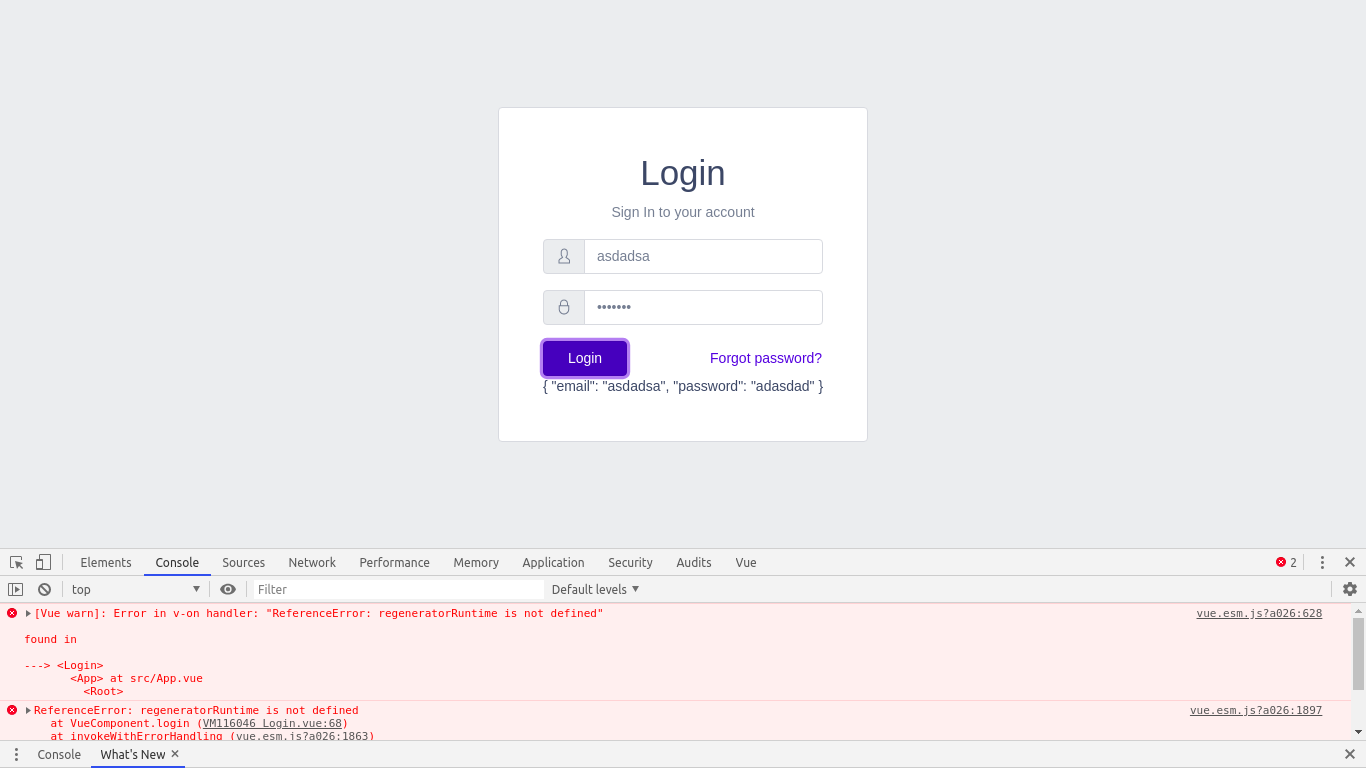 Async Functions Not Working · Issue 212 · Coreuicoreui Free Vue Admin