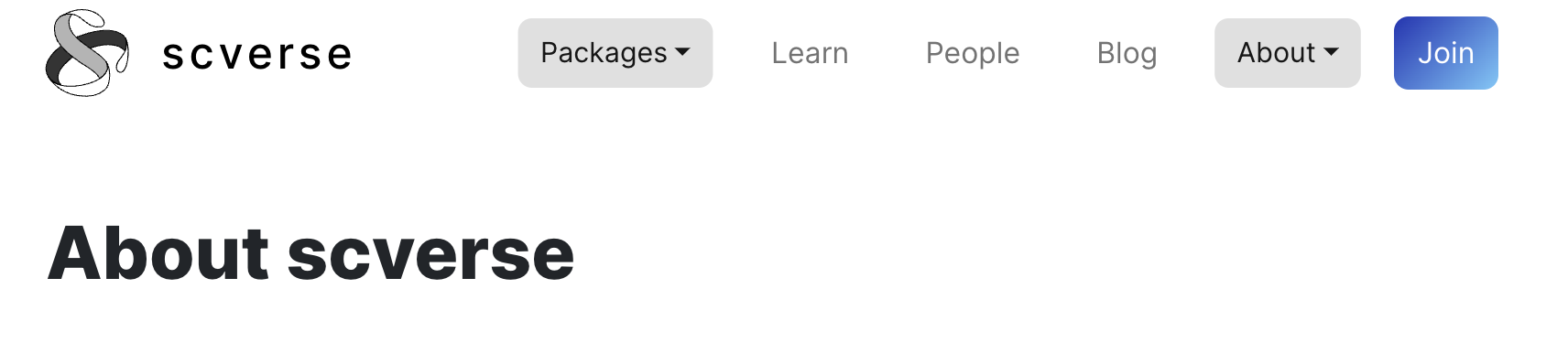 About pages seem to activate the newly added packages dropdown · Issue #79 · scverse/scverse ...