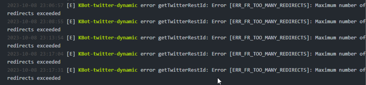 推特动态监听add用户报错：too many redirects · Issue #78 · Kabuda-czh/koishi-plugin-kbot · GitHub