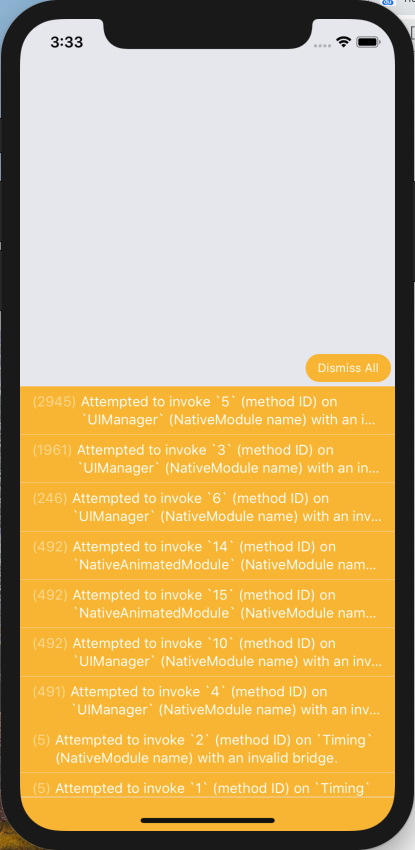 Attempted To Invoke `3` Method Id On `uimanager` Nativemodule Name With An Invalid Bridge