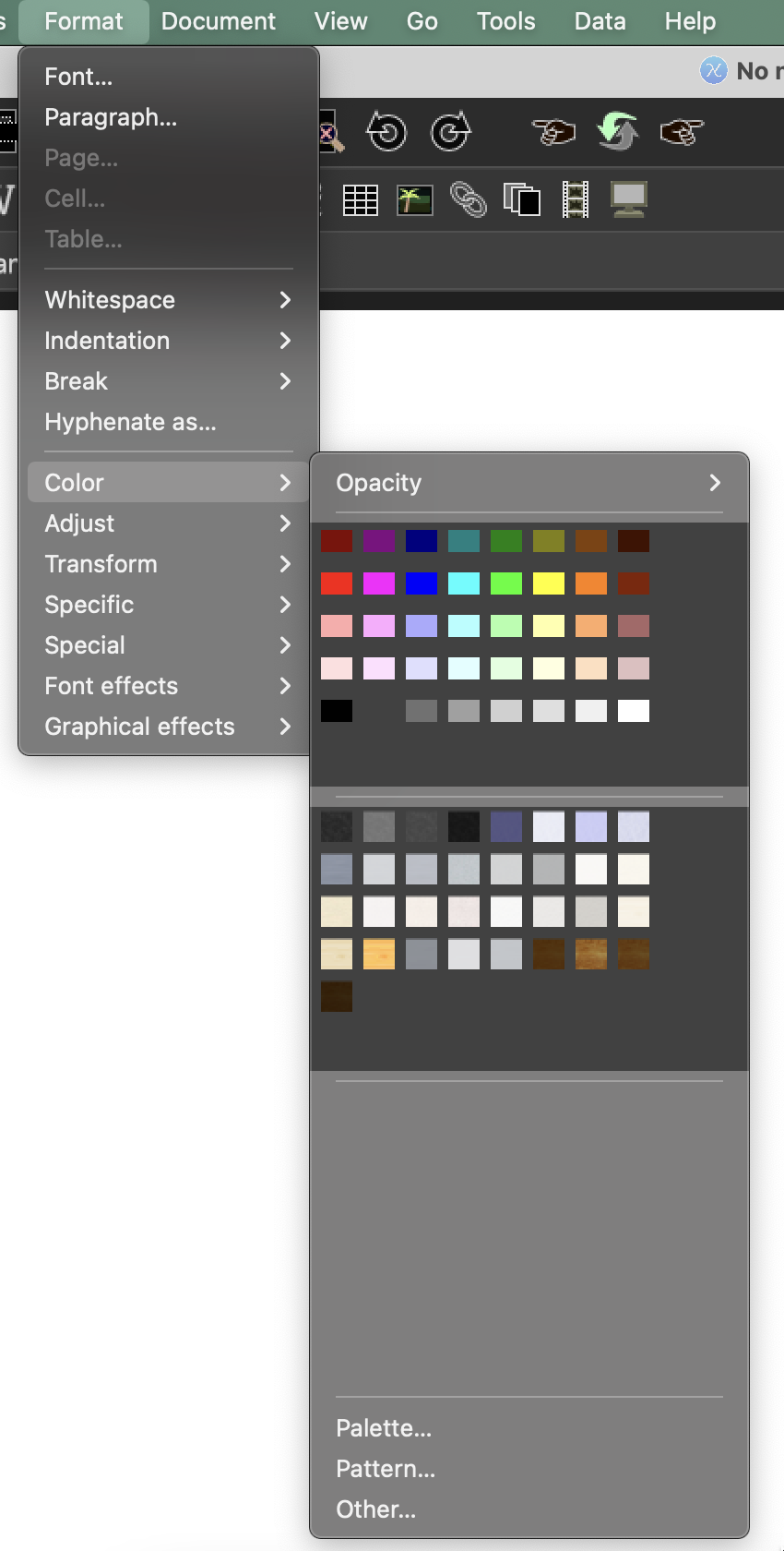 Large empty space in the color selector in the dark mode · Issue #175 · XmacsLabs/mogan · GitHub