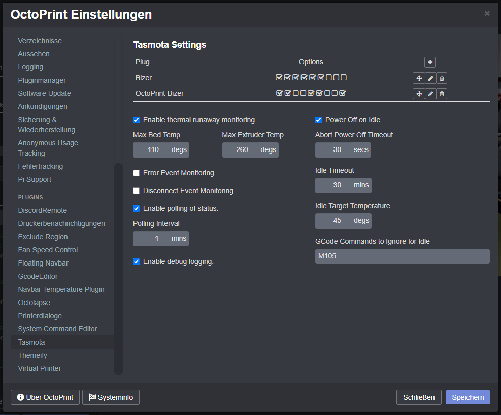 Start Printer - 60 seconds idle - Printer shuts down · Issue #99 · jneilliii/OctoPrint-Tasmota ...