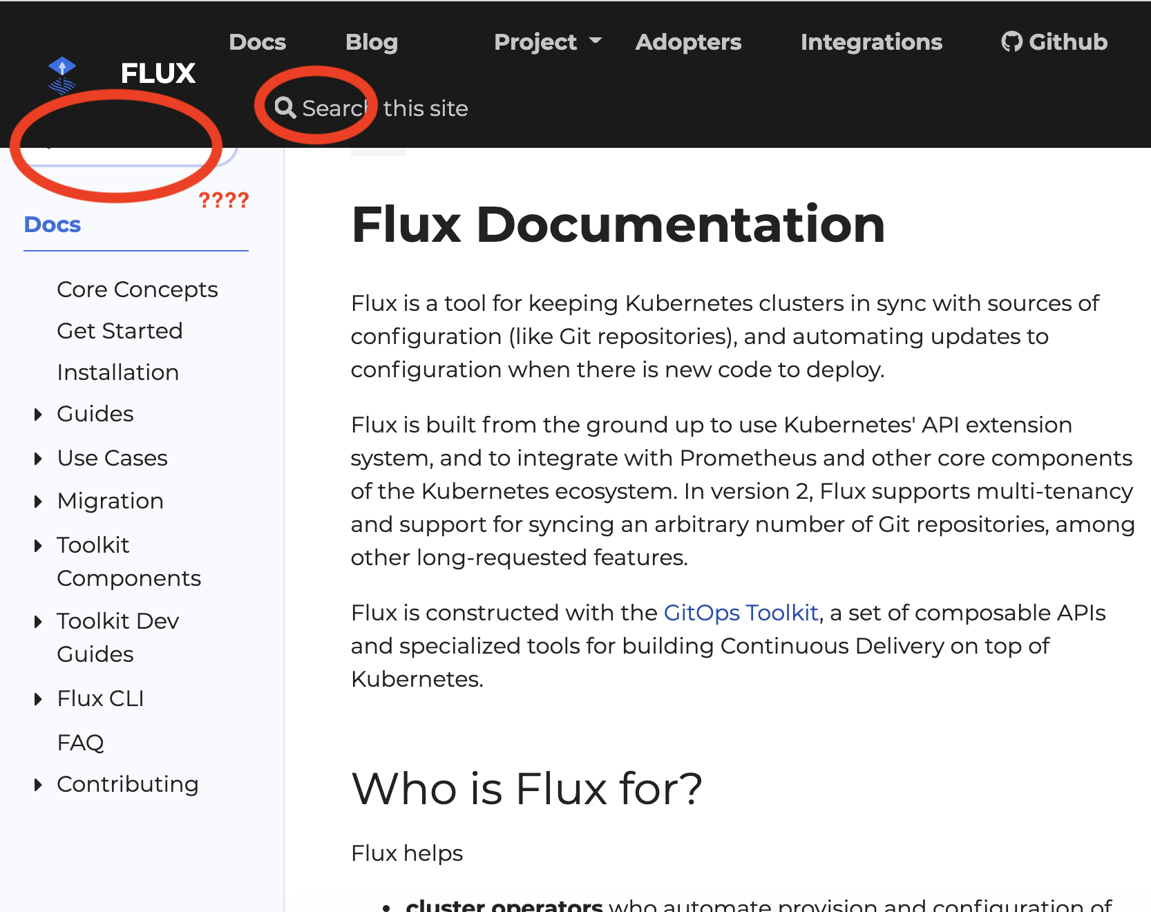 Double search input - second non-functioning input on small screens · Issue #504 · fluxcd ...