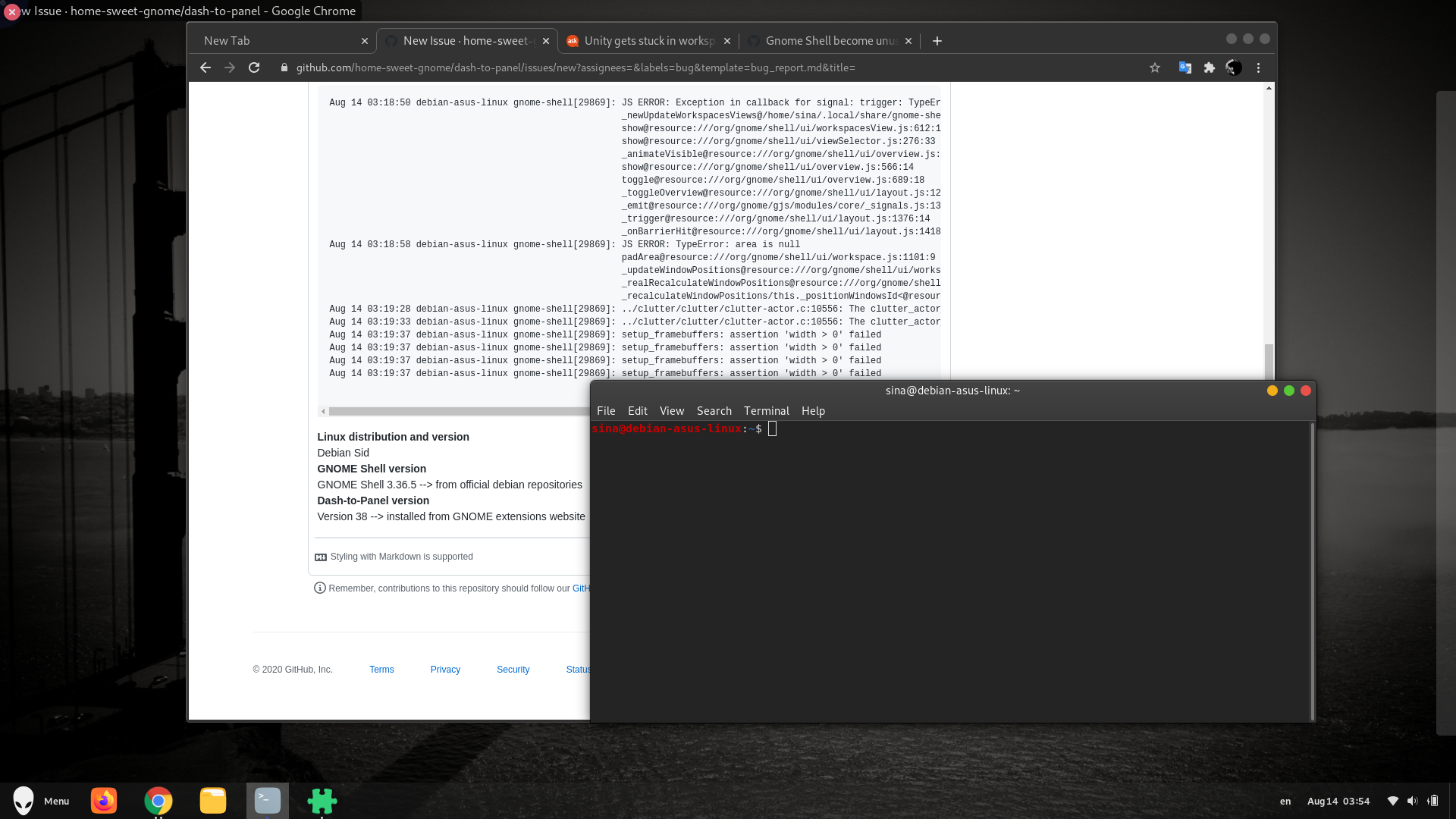 Stuck On Menu (Workplace Switcher) Gnome · Issue #1133 · home-sweet-gnome/dash-to-panel · GitHub
