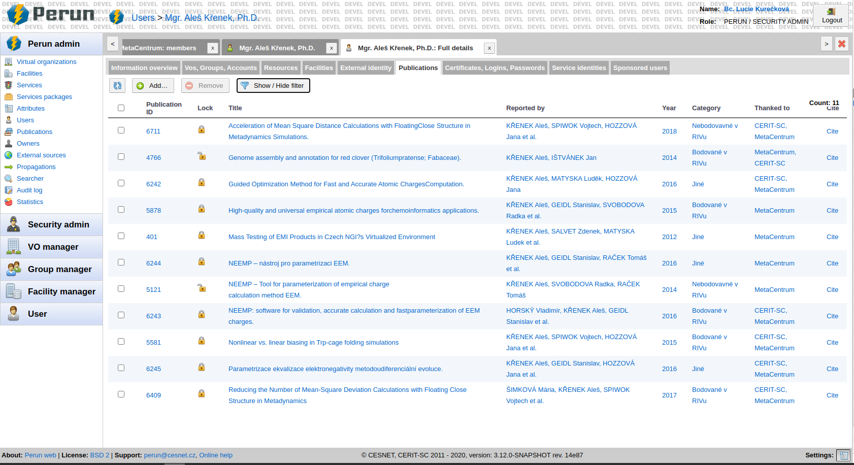 Publications · Issue #518 · CESNET/perun-web-apps · GitHub