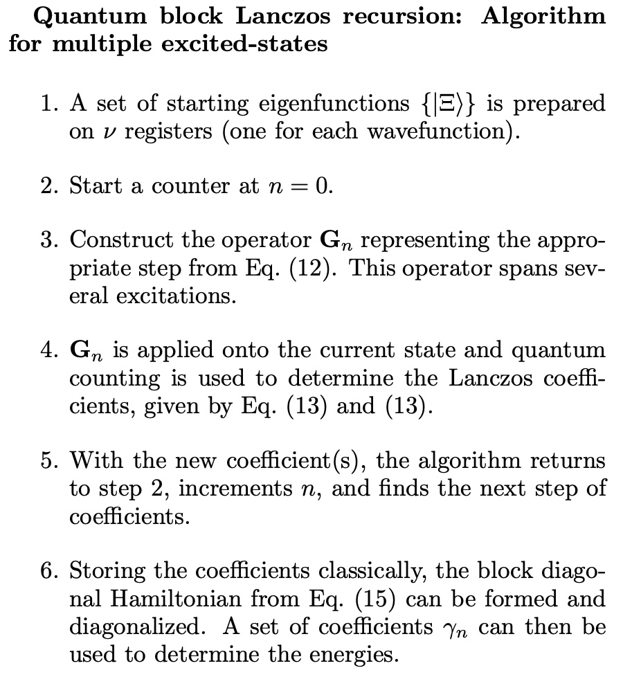 Block Lanczos method for excited states on a quantum computer · Issue ...