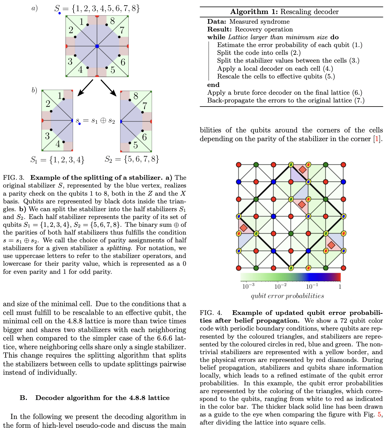 Rescaling decoder for 2D topological quantum color codes on 4.8.8 ...