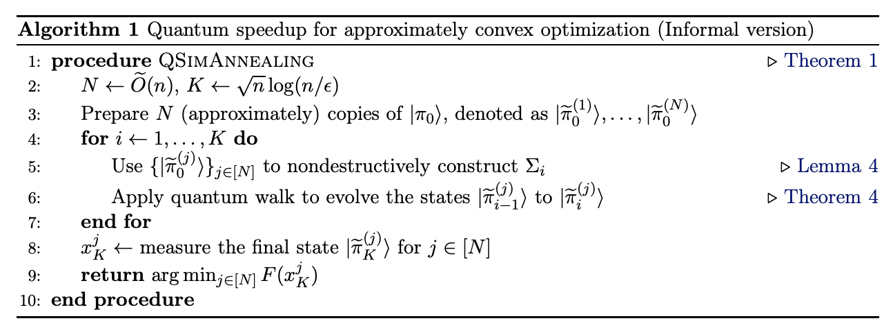 Quantum Speedups of Optimizing Approximately Convex Functions with Applications to Logarithmic ...