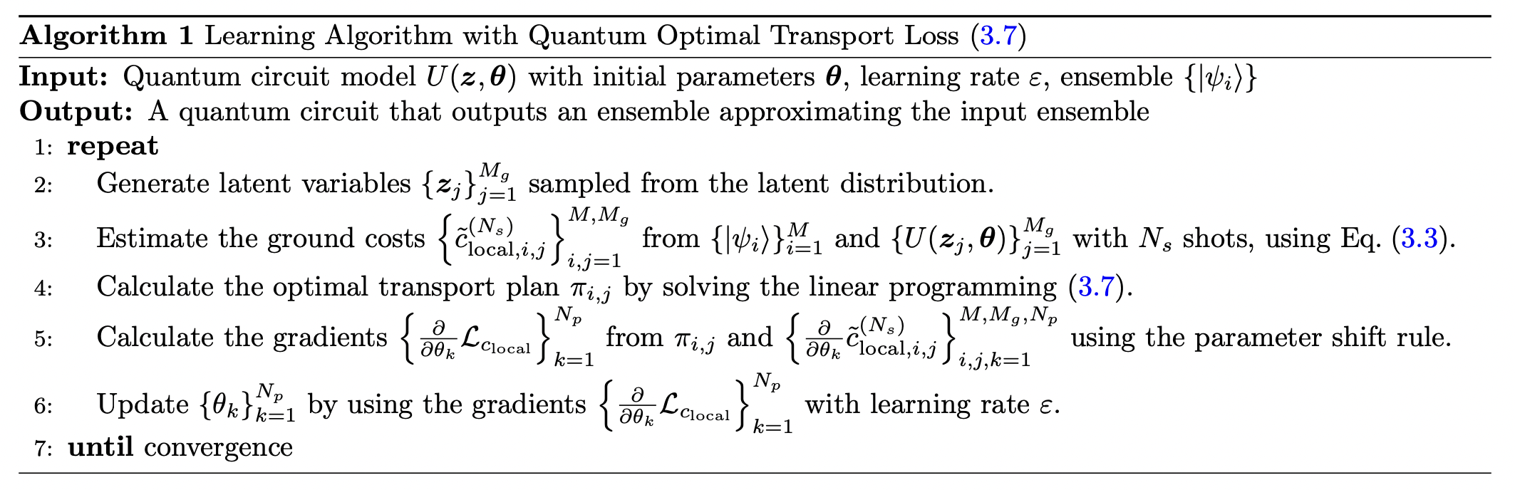 Generative Model For Learning Quantum Ensemble Via Optimal Transport Loss · Issue 3799 · Github