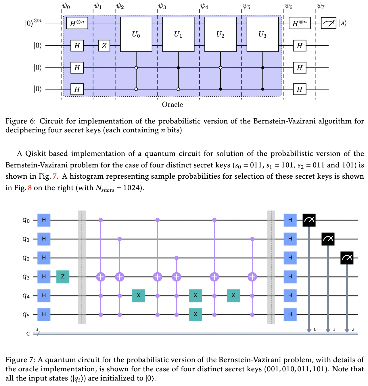 A generalization of Bernstein-Vazirani algorithm with multiple secret keys and a probabilistic ...