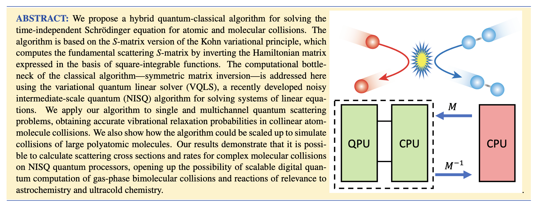 A hybrid quantum-classical algorithm for multichannel quantum ...