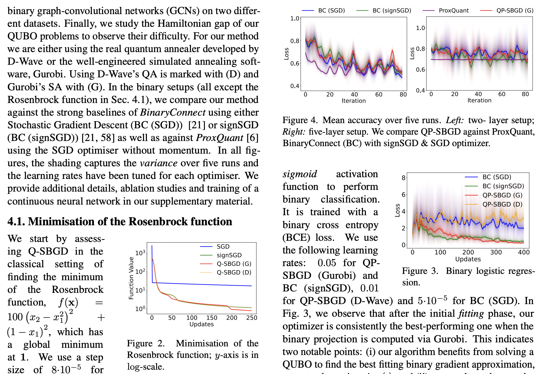 Projected Stochastic Gradient Descent with Quantum Annealed Binary ...