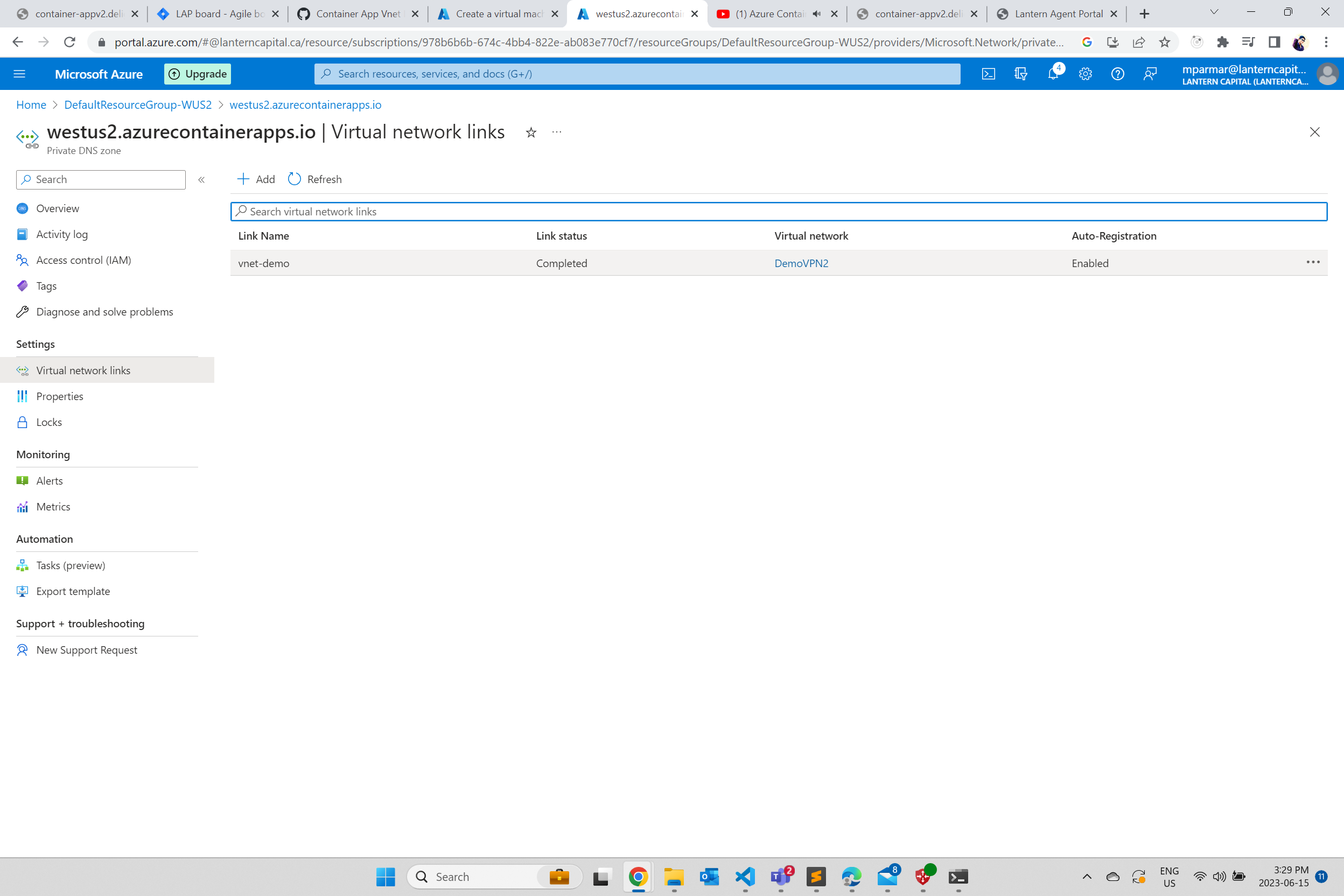 Container App Vnet Integration Issue · Issue #782 · microsoft/azure-container-apps · GitHub