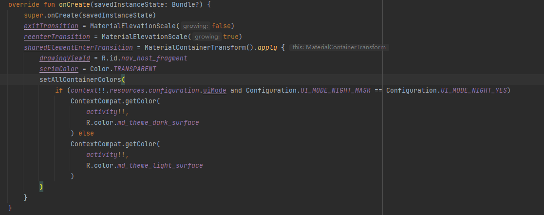 When I use navigation, I need to set materialcontainertransform in the target fragment, but I ...