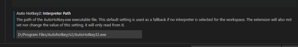 Error while trying to change interpreter · Issue #83 · thqby/vscode-autohotkey2-lsp · GitHub
