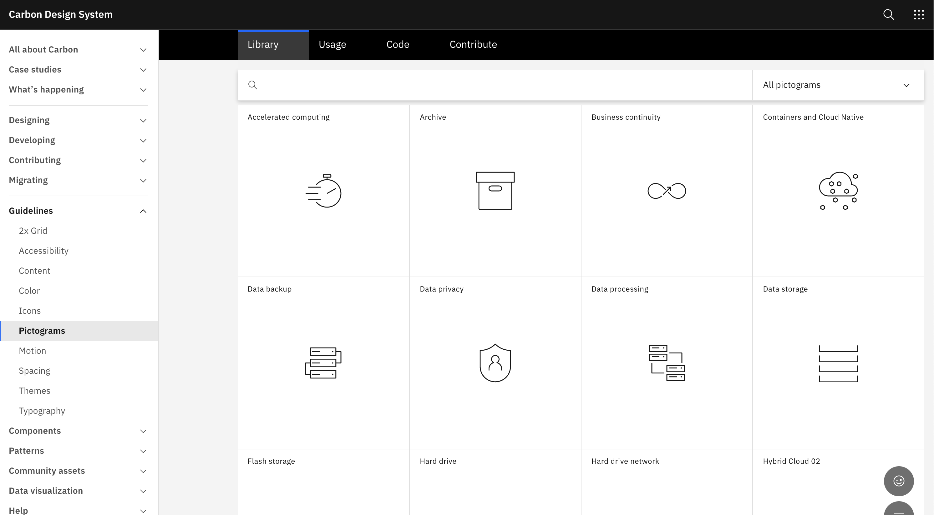 Pictogram Library Grid Should Be 4 Columns · Issue 924 · Carbon Design Systemcarbon Platform 
