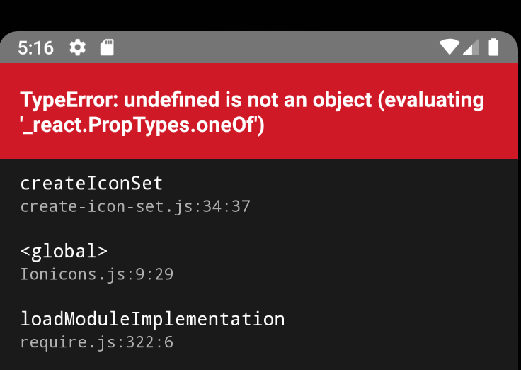 Error In Create Icon Setjs Underfined Is Not A An Object Reactproptypesoneof · Issue 2320