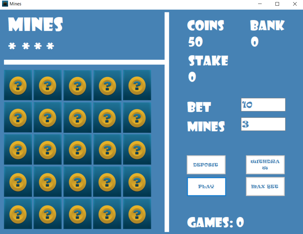 GitHub - Marius-Vuscan/Mines: :moneybag: or -Casino game