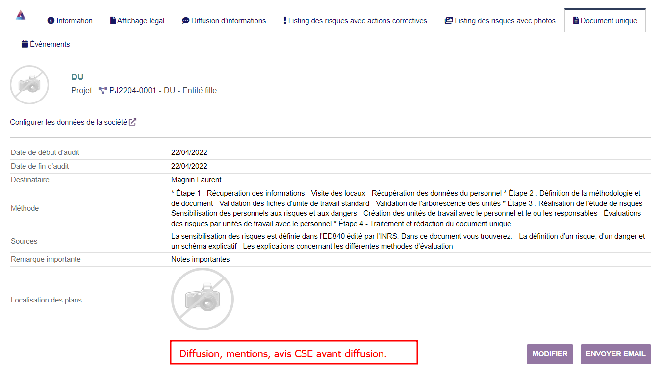 [NEW] - Signature lors de la diffusion du document unique · Issue #3122 · Evarisk/Digirisk · GitHub