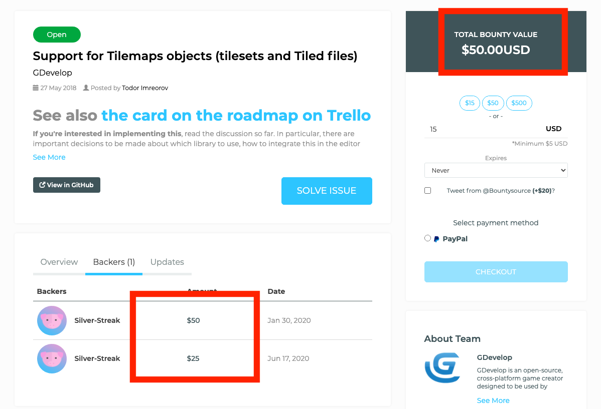 Fix bounty totals that are not displaying correctly · Issue #1502 · bountysource/core · GitHub